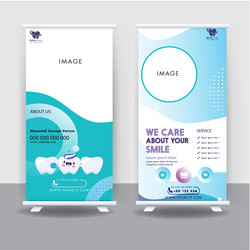 Print dental care roll up banner templates Vector Image