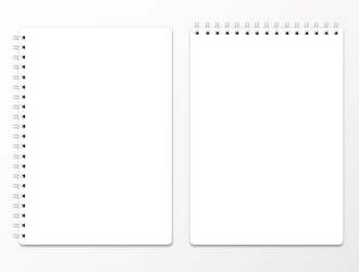 Realistic notebook front view - stock Royalty Free Vector