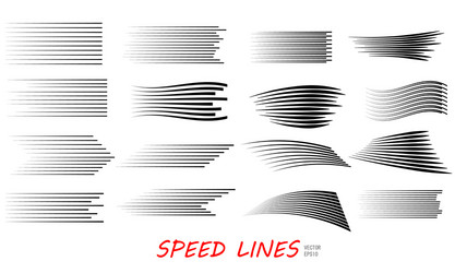 Speed lines isolated set Royalty Free Vector Image