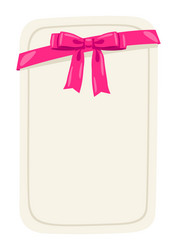 Pink satin bow ribbon with knot Royalty Free Vector Image