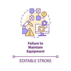 Failure to maintain equipment blue gradient Vector Image