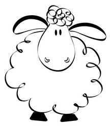 Funny sheep drawing Royalty Free Vector Image - VectorStock