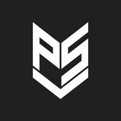 Ps logo monogram with emblem shield design Vector Image