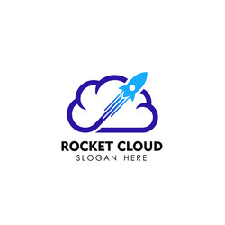 Rocket cloud logo design template tech Royalty Free Vector
