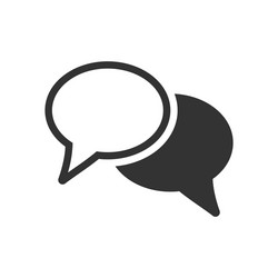 Speech bubble flat icon discussion dialog logo Vector Image
