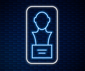 Glowing neon line gypsum head sculpture bust icon Vector Image