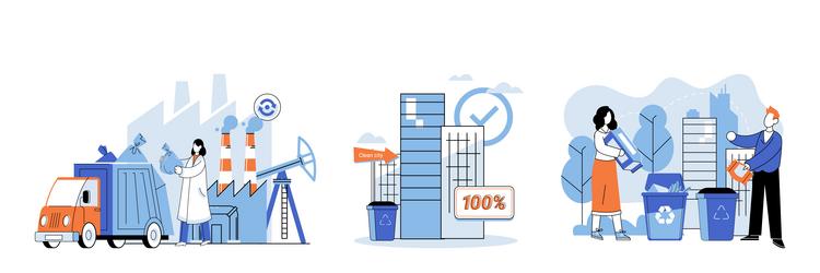 Waste pollution living in dirty and polluted Vector Image