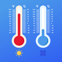Weather thermometer warm and cold temperatures Vector Image