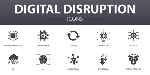 Digital disruption icons infographic design Vector Image