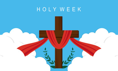 Flat design holy week concept logo Royalty Free Vector Image