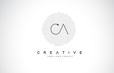 Ca letter design logo with black and white colors Vector Image