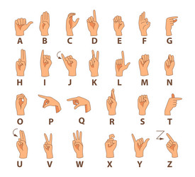 Deaf mute sign language character gesture Vector Image