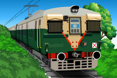 Indian green train engines Royalty Free Vector Image