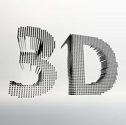 Inscription-3d of 3d word Royalty Free Vector Image