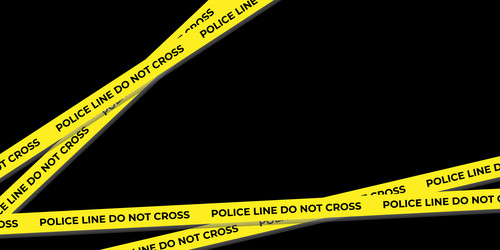 Police yellow stop line on transparent background Vector Image