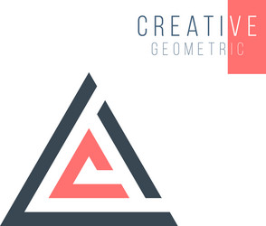 Geometrical triangle or arrow in three parts logo Vector Image