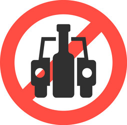 No alcohol drinks sign Royalty Free Vector Image