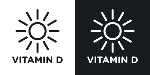 Vitamin d icon set from sun light Royalty Free Vector Image