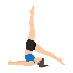 Woman doing yoga in shoulder stand pose exercise Vector Image