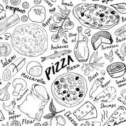Hand drawn pizza Royalty Free Vector Image - VectorStock
