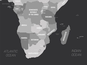 Southern africa detailed political map with lables