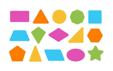 Basic 2d shape set tracing line of geometric Vector Image