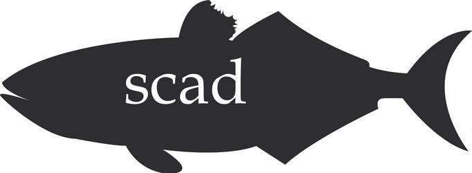 Black silhouette fish drawing carp Royalty Free Vector Image