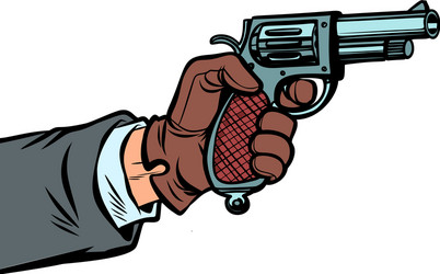 Hand holding in fingers a gun Royalty Free Vector Image