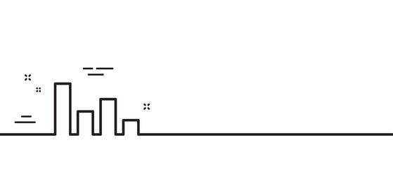 Column chart line icon financial graph minimal Vector Image