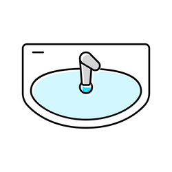 Sink top view color icon Royalty Free Vector Image
