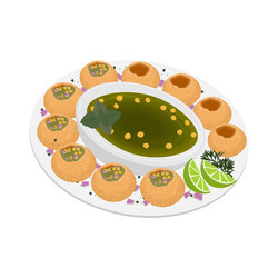 Simple cartoon indian food pani puri Royalty Free Vector