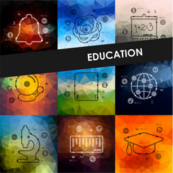 Education timeline infographics with blurred Vector Image