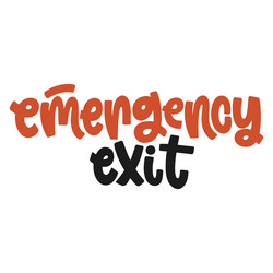 Emergency exit lettering Royalty Free Vector Image