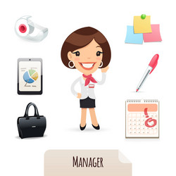 Female manager explaining team strategy Royalty Free Vector