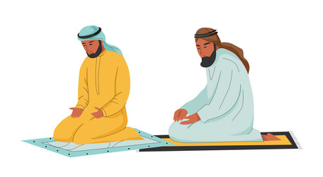 Muslim men hugging each other Royalty Free Vector Image