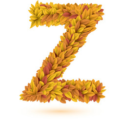 Autumn stylized alphabet letter n Royalty Free Vector Image