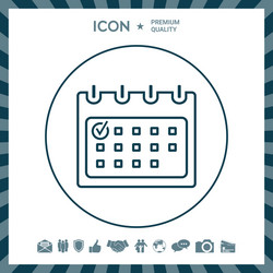 Calendar with check mark- line icon Royalty Free Vector