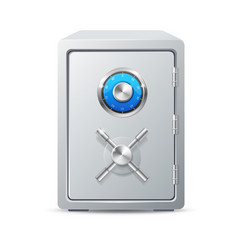 3d safe box closed safe front view Royalty Free Vector Image