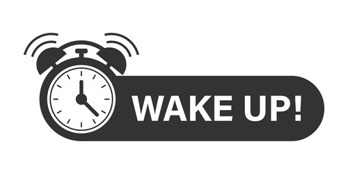 Wake up icon in flat style good morning Royalty Free Vector