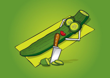 Cucumber monster gmo mutant genetically modified Vector Image