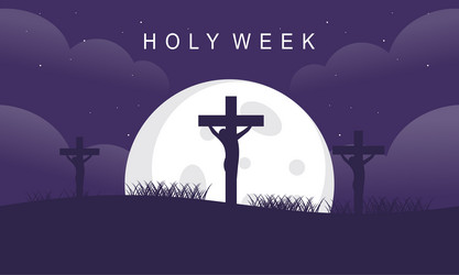 Flat design holy week concept logo Royalty Free Vector Image
