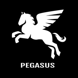 Pegasus logo with simple concept Royalty Free Vector Image