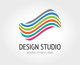 Abstract art studio logo template Royalty Free Vector Image