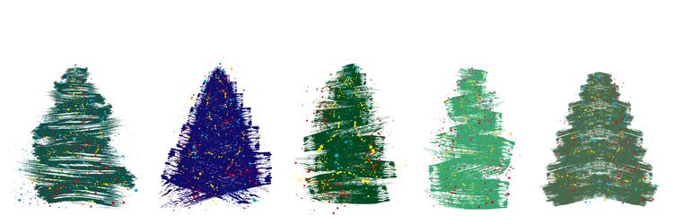 Paint Brush Stroke Christmas Tree Vector Images (over 290)