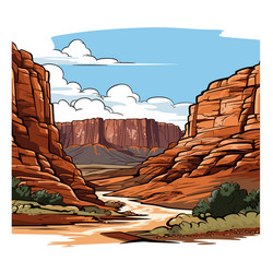 Grand canyon hand-drawn comic Royalty Free Vector Image