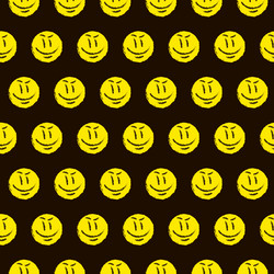 Pattern of hand drawn round smiley face Royalty Free Vector