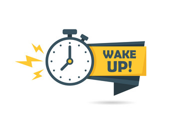 Wake up icon in flat style good morning Royalty Free Vector
