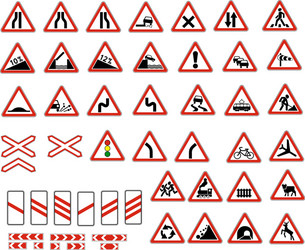 Road signs in canada canadian warning Royalty Free Vector