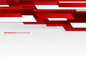 Red and white technology abstract background Vector Image