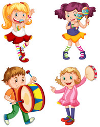 A girl playing maracas musical instrument Vector Image